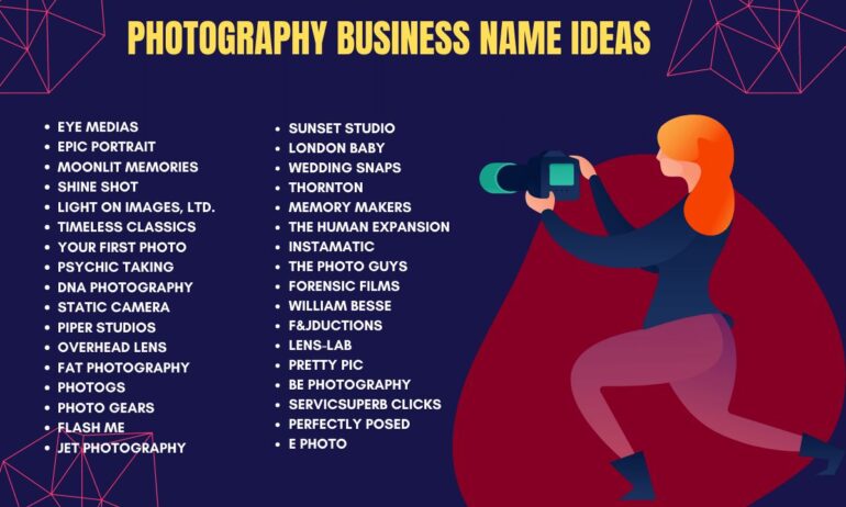 350+ Photography Business Names That Sounds Professional